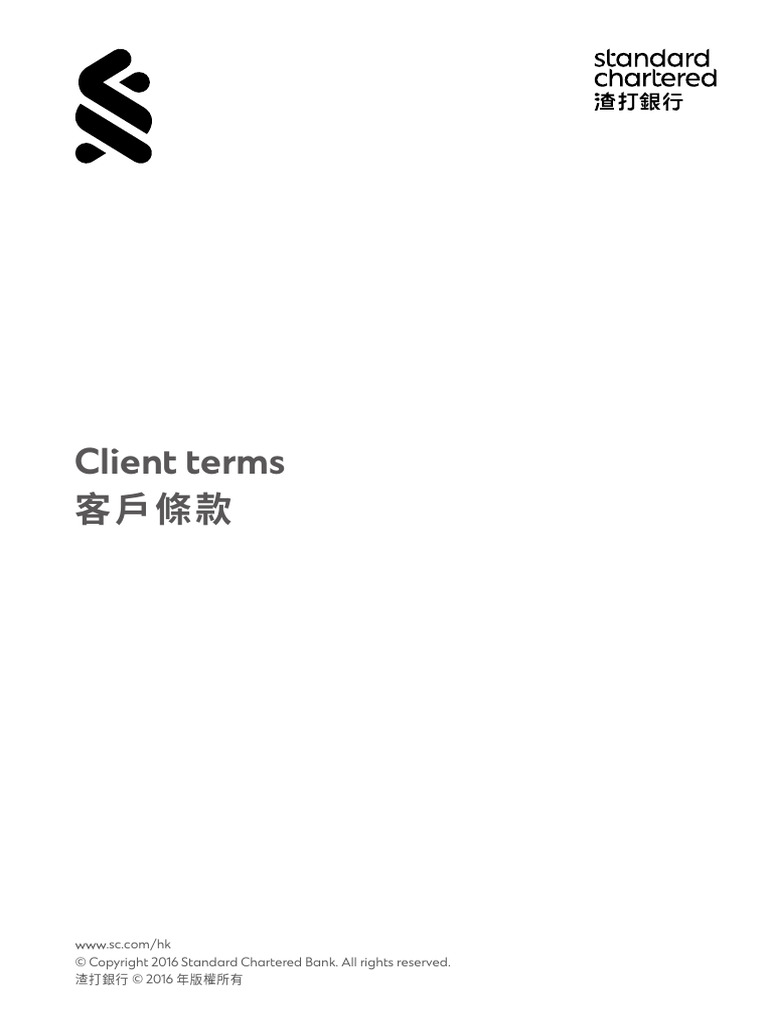 Standard Chartered Client Terms Guide | PDF | Cheque | Payments