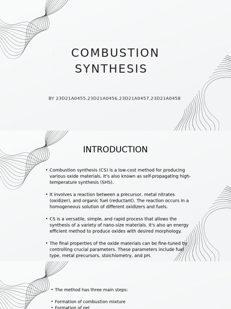 Combustion Synthesis | PDF | Combustion | Metals