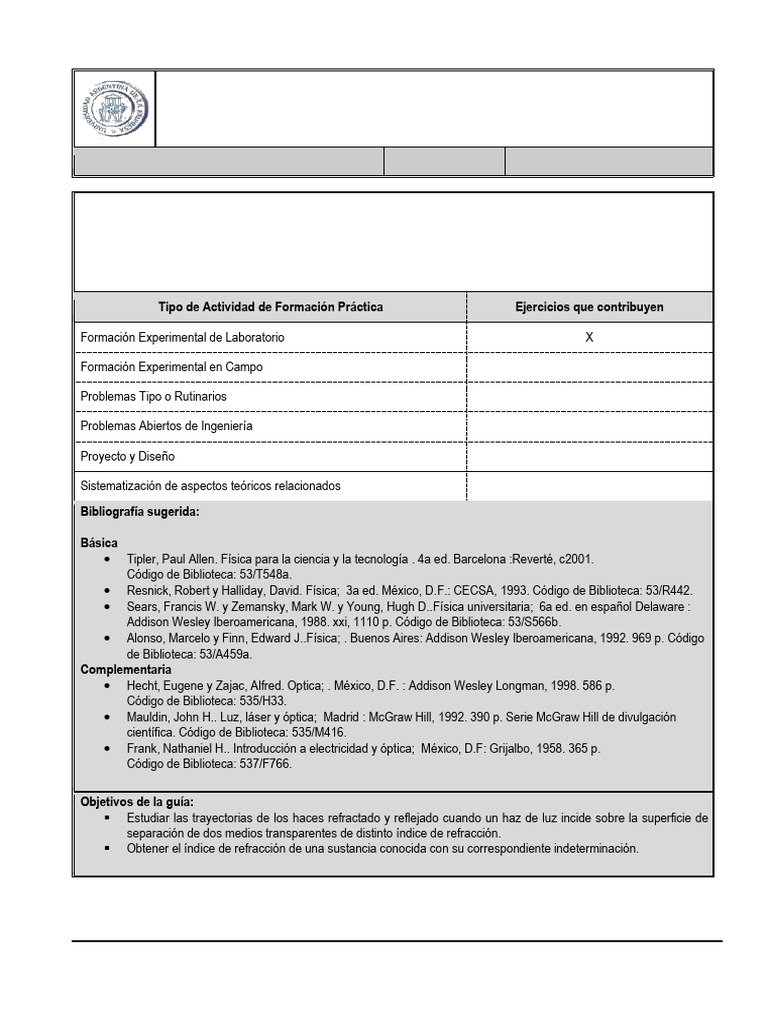 OyC TP LAB 1 2 3 (Carabajal, Juan Pablo) | PDF | Óptica | Refracción