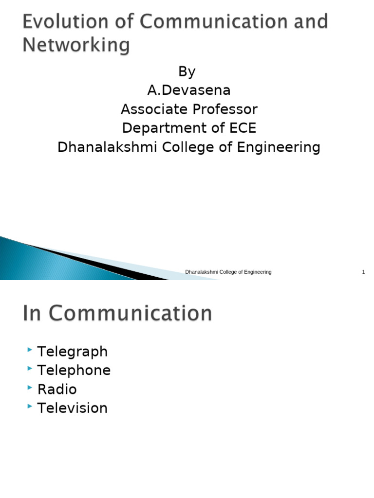Evolution of Communication Systems | PDF | Telephone | Computer Network