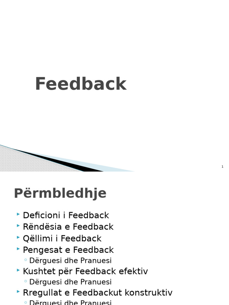 Ligjerata 5 Feedback | PDF