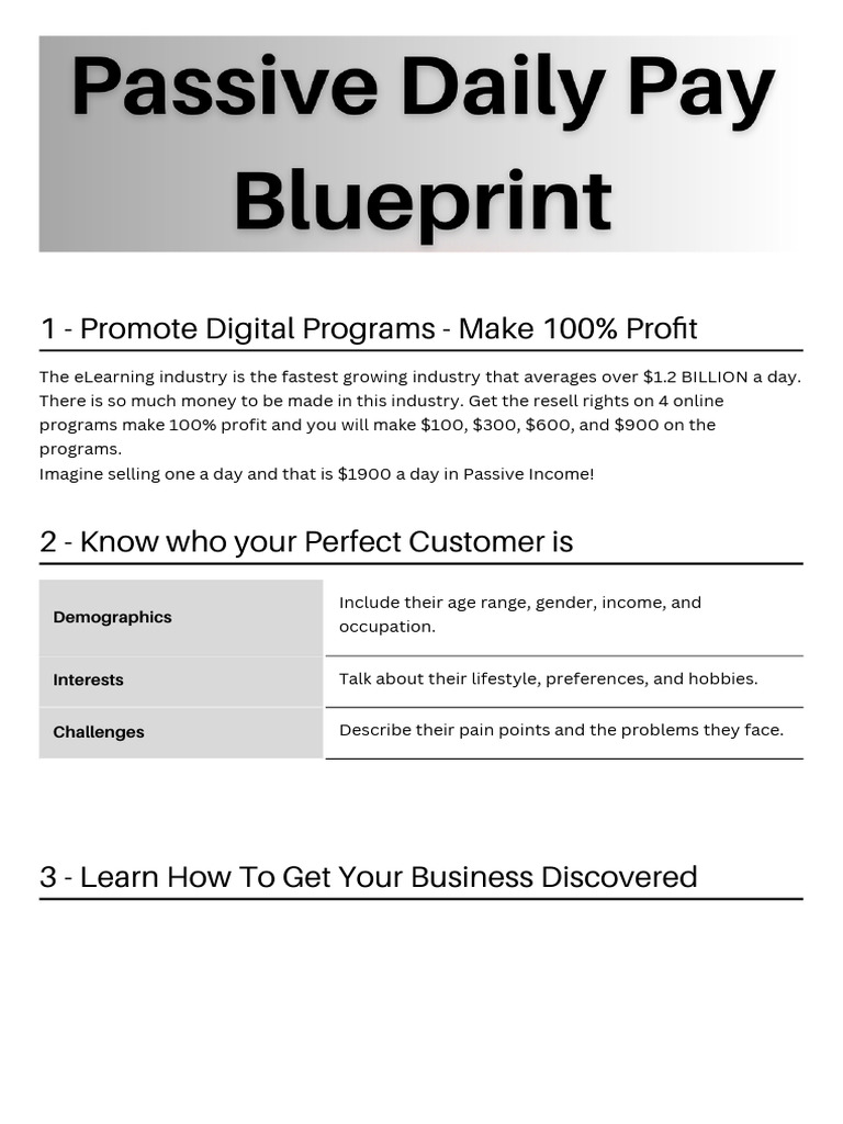Passive Daily Pay Blueprint PDFPDF 4 | PDF | Human Communication