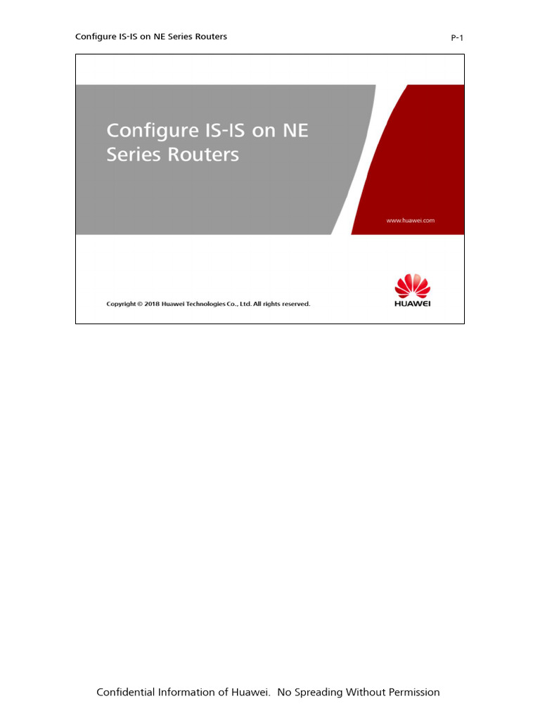 6 ODR002002 Configure Is-Is On NE Series Routers ISSUE1.01 | PDF ...