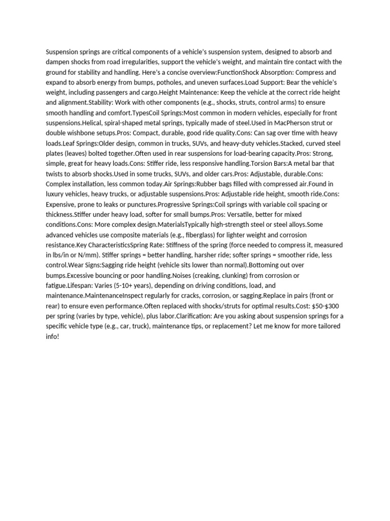 Suspension Spri-WPS Office | PDF | Vehicle Technology | Automotive Technologies