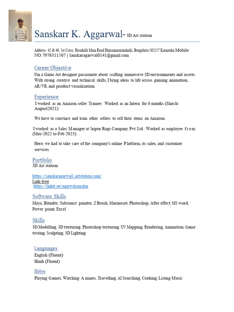 Sanskar 3d Resume | PDF