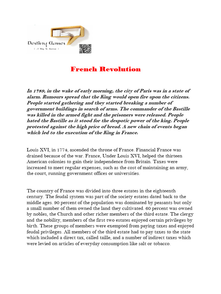 French Revolution Class 9 | PDF | French Revolution | Abolitionism
