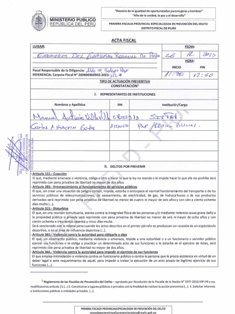 Acta Fiscal - CF 372-2023 | PDF