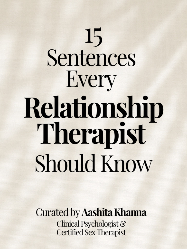 15 Sentences Every Relationship Therapist Should Know | PDF | Intimate ...