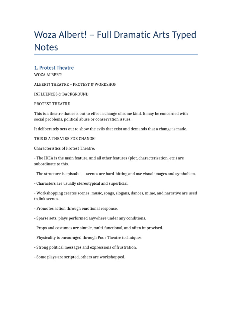 Woza Albert! Overview and Analysis | PDF | Theatre | Improvisation