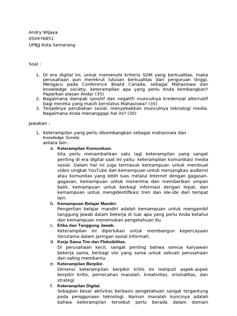 Tugas 1 Belajar Era Digital Andry Wijaya | PDF