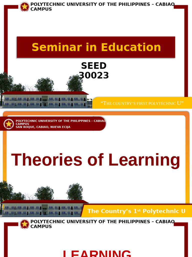 Theories of Learning PUP Cabiao 1 | PDF | Classical Conditioning ...