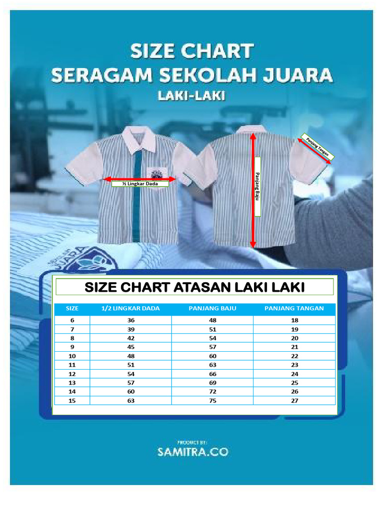 New Size Chart Seragam SD Juara | PDF