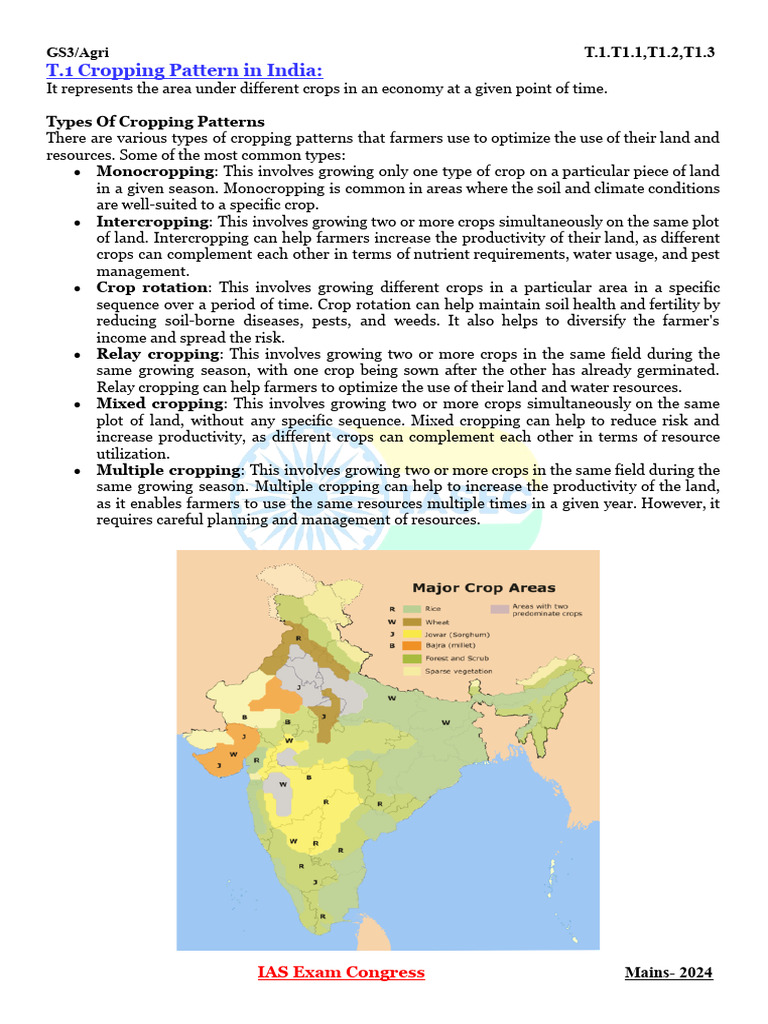 Cropping Patterns in Indian Agriculture | PDF | Agriculture | Green ...