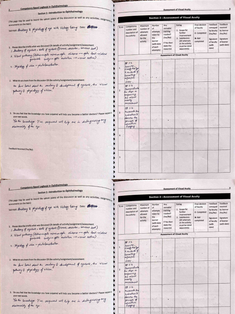 Optha Log Book | PDF