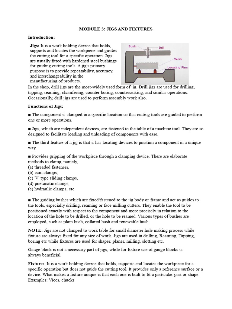 Jigs and Fixures | PDF | Mechanical Engineering | Tools