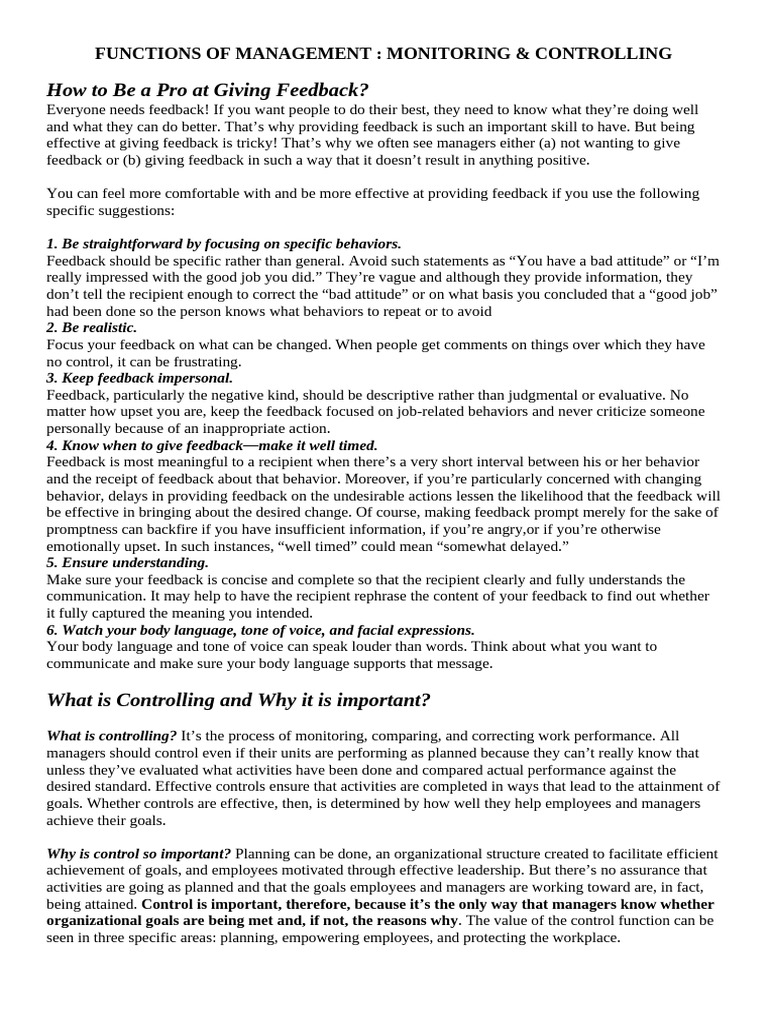 Monitoring and Controlling Orgman Last Chapter | PDF | Disciplines | Goal