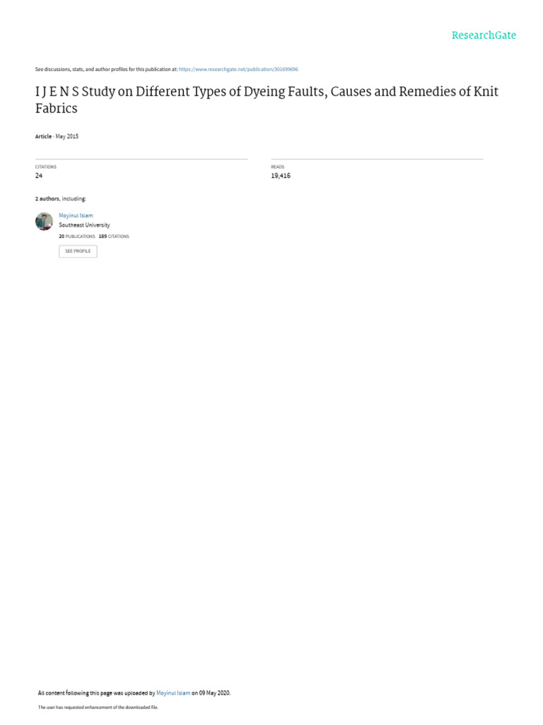 Dyeing Fault, Causes and Remedies | PDF | Dyeing | Textiles