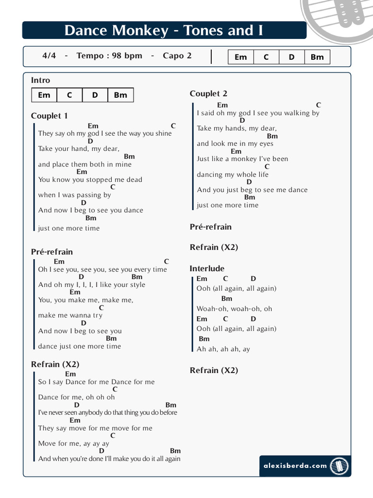 Dance Monkey - Tones and I - Alexis Berda | PDF | Musical Forms ...