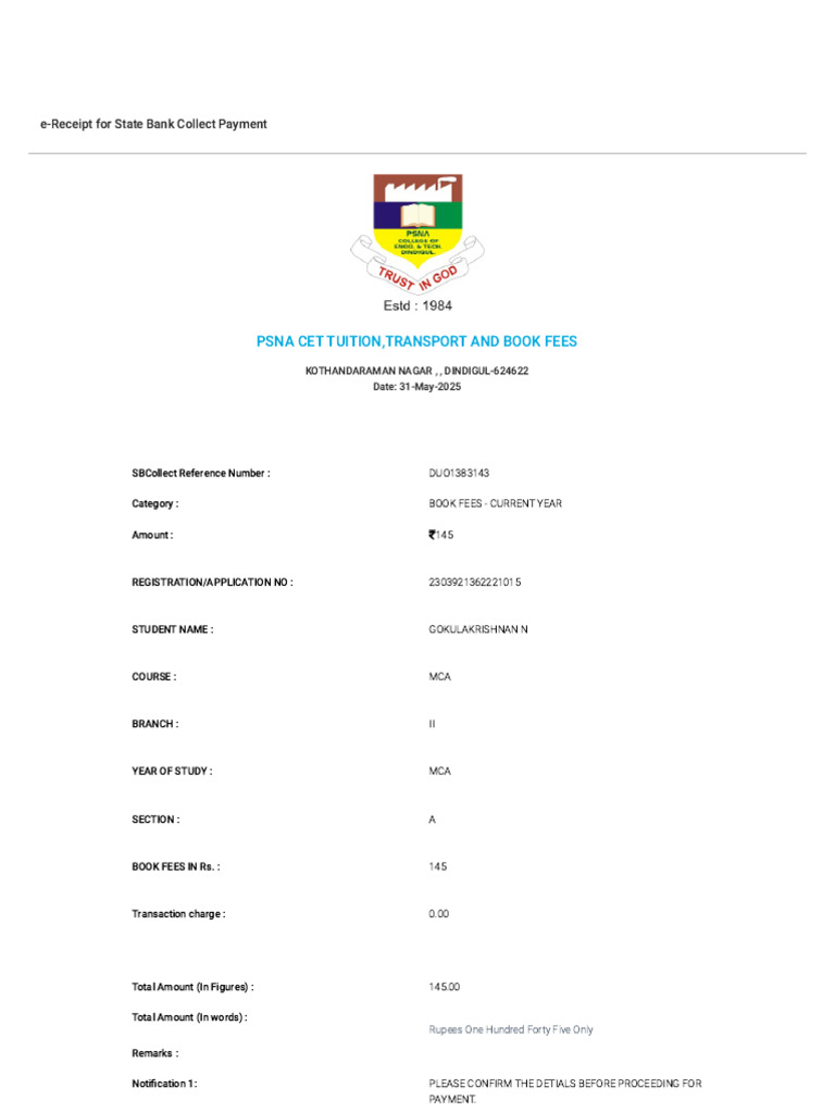Book Fee | PDF