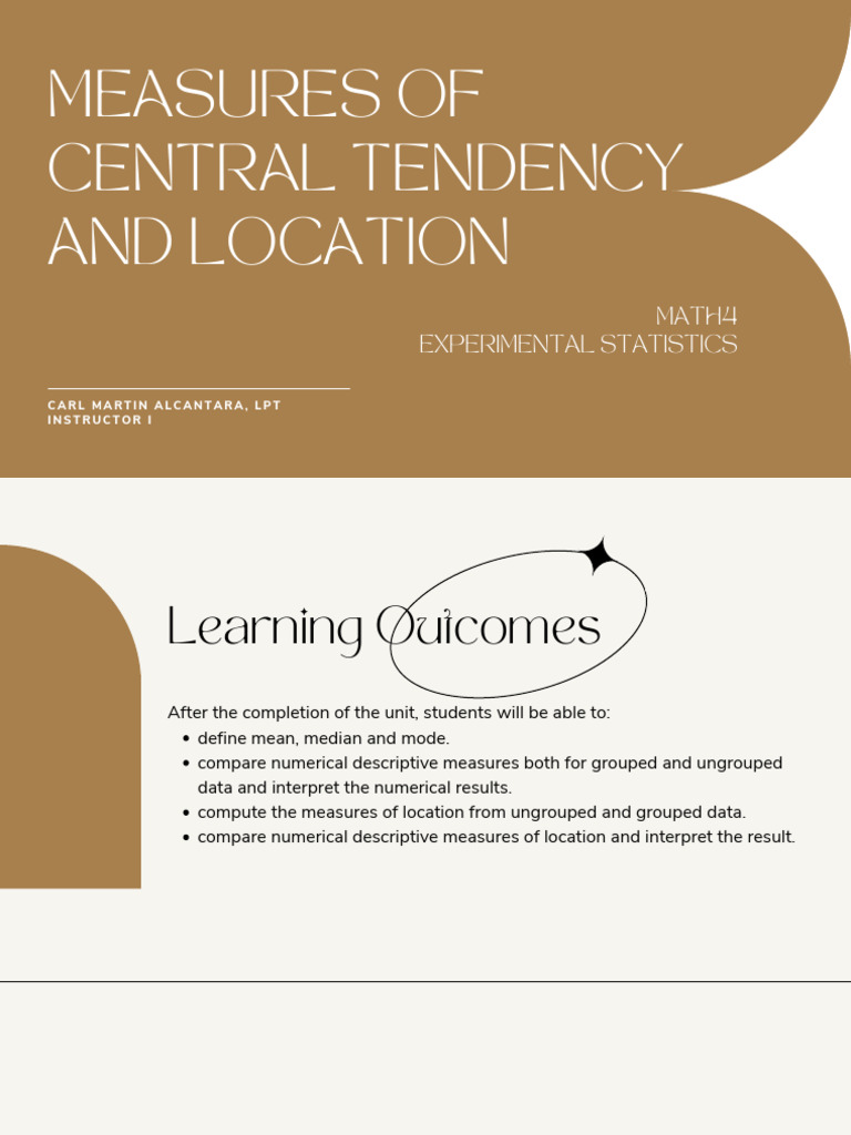 Unit III. Measures of Central Tendency and Location 1 | PDF | Standard ...