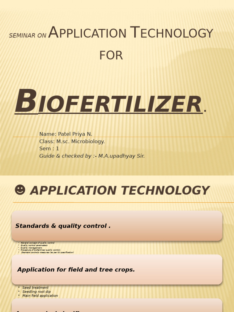 Application Technology For Biofertilizer | PDF | Horticulture