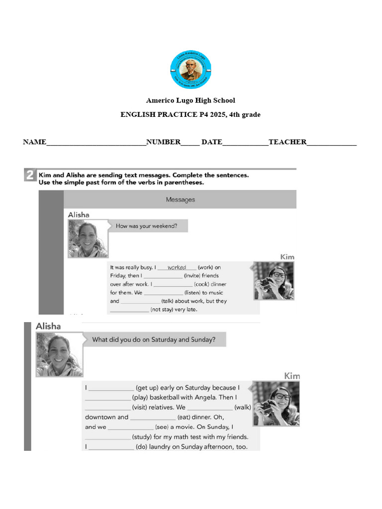 English Practice p4 2025, 4th Grade | PDF