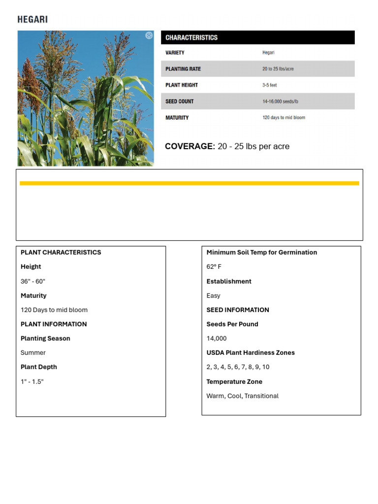 Hegari Information | PDF