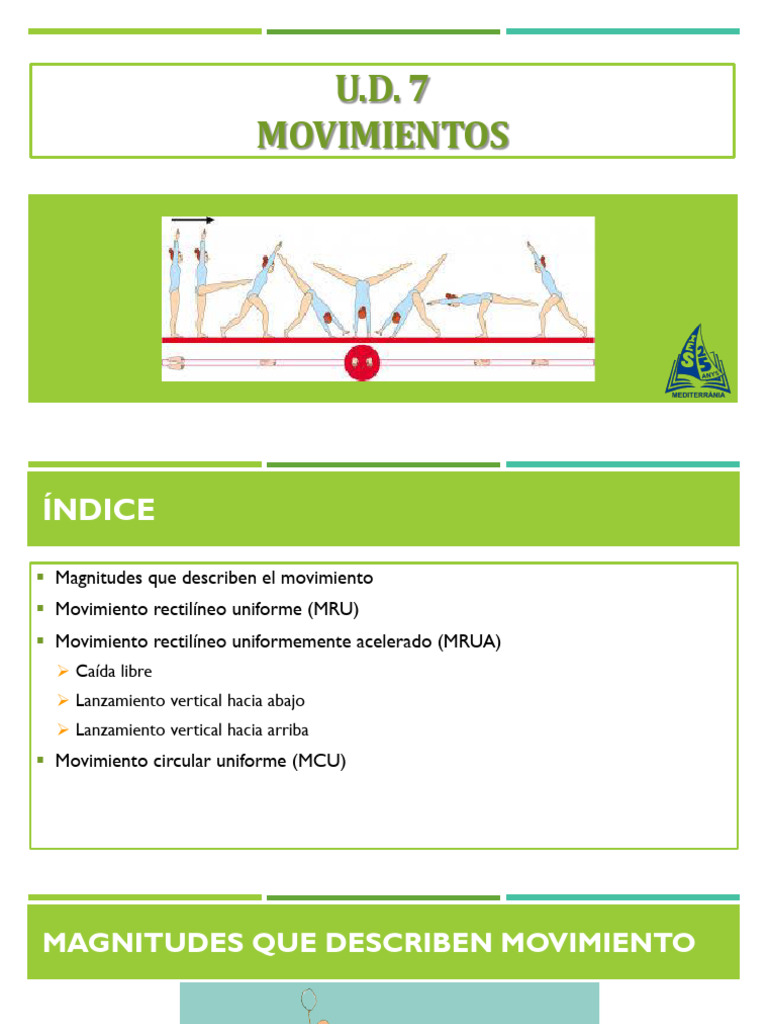 Ud 07 - Movimientos | PDF | Velocidad | Aceleración