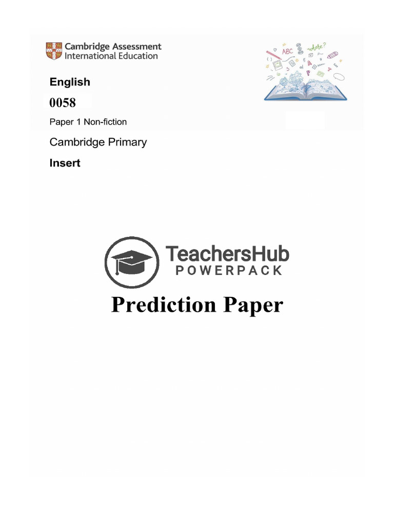 Prediction Paper - Non Fiction Paper 1 Insert | PDF | Potato | Agriculture