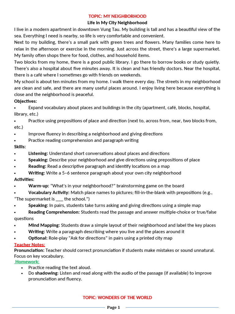 Summer Course - Reading-Speaking-Presentation Skills | PDF | Vietnamese ...