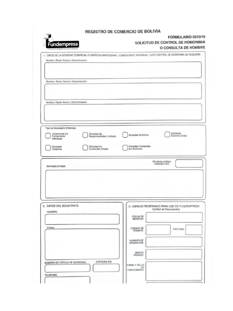 Formulario 0010 | PDF