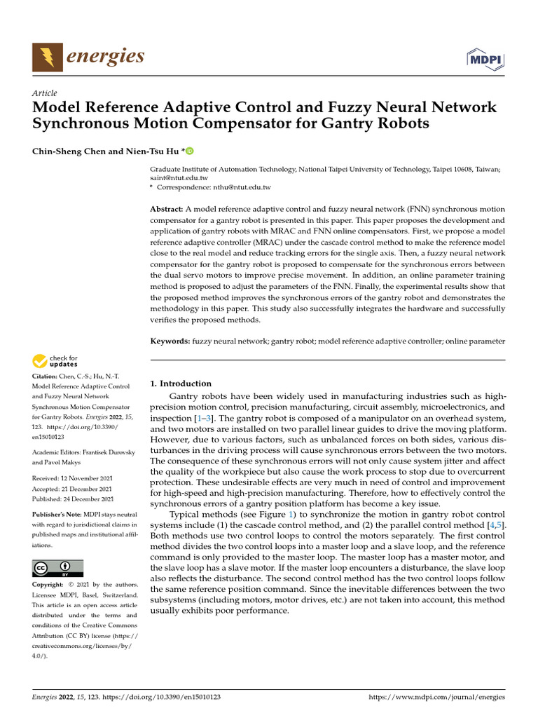 Chen and Hu - 2021 - Model Reference Adaptive Control and Fuzzy Neural | PDF | Servomechanism ...