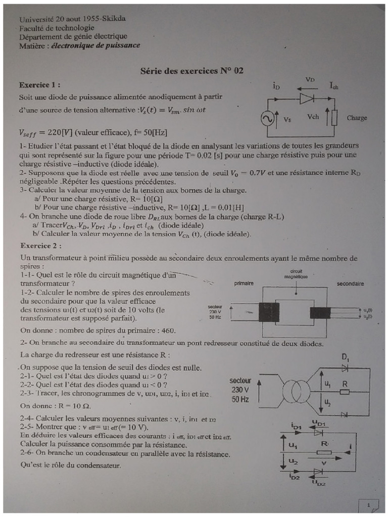 EP - TD N°02 - Avec Solution - ELN de Puissance | PDF