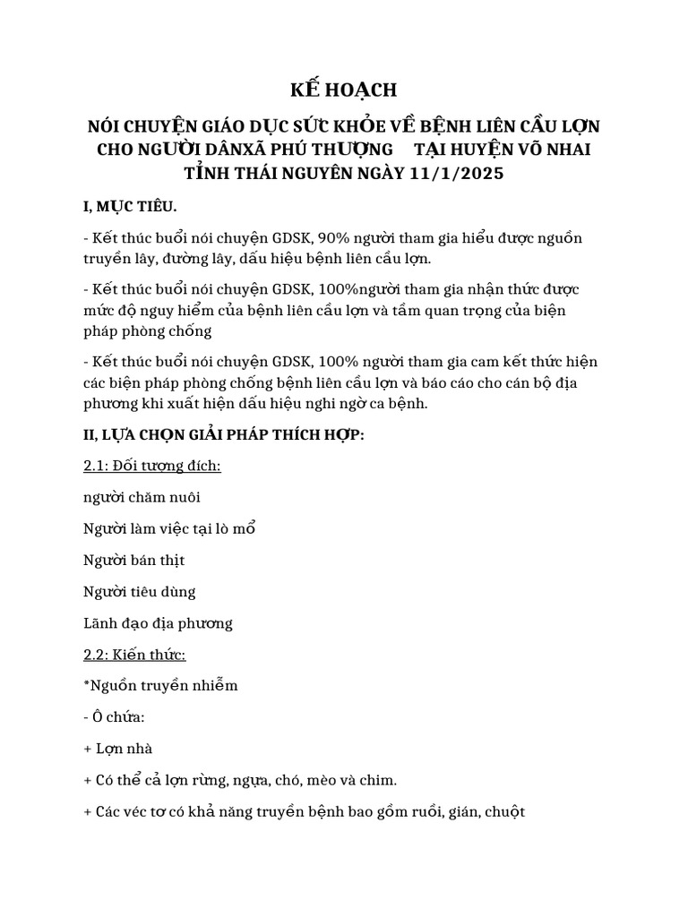 Kế Hoạch Nói Chuyện GDSK Nhóm 4 TT | PDF