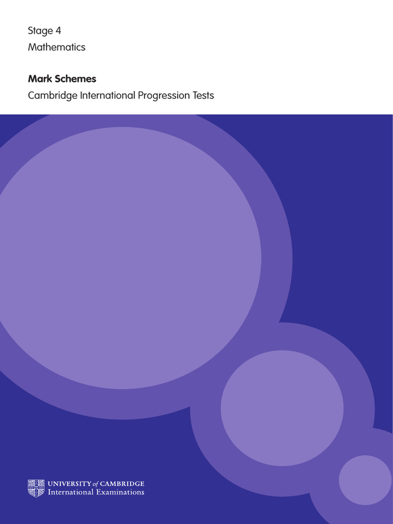 Stage 4 Maths Mark Schemes Guide | PDF | Mathematics | Question