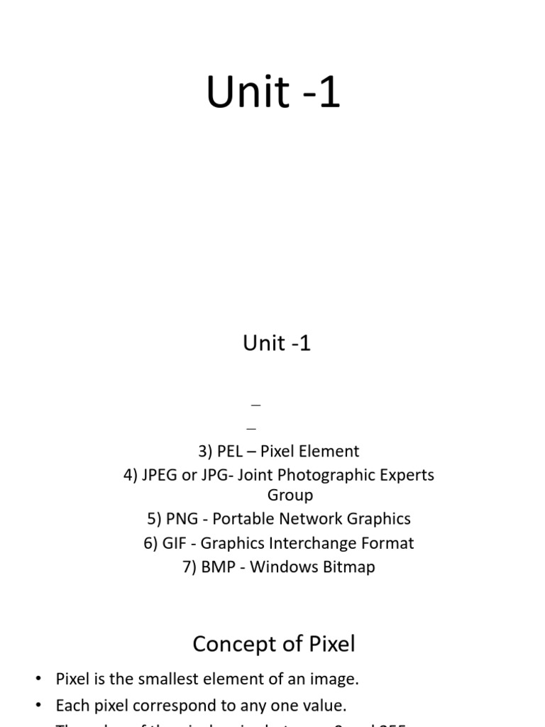 EContent 11 2025 01 28 09 44 51 Unit1IPpdf 2025 01 28 09 10 35 | PDF | Digital Image | Pixel