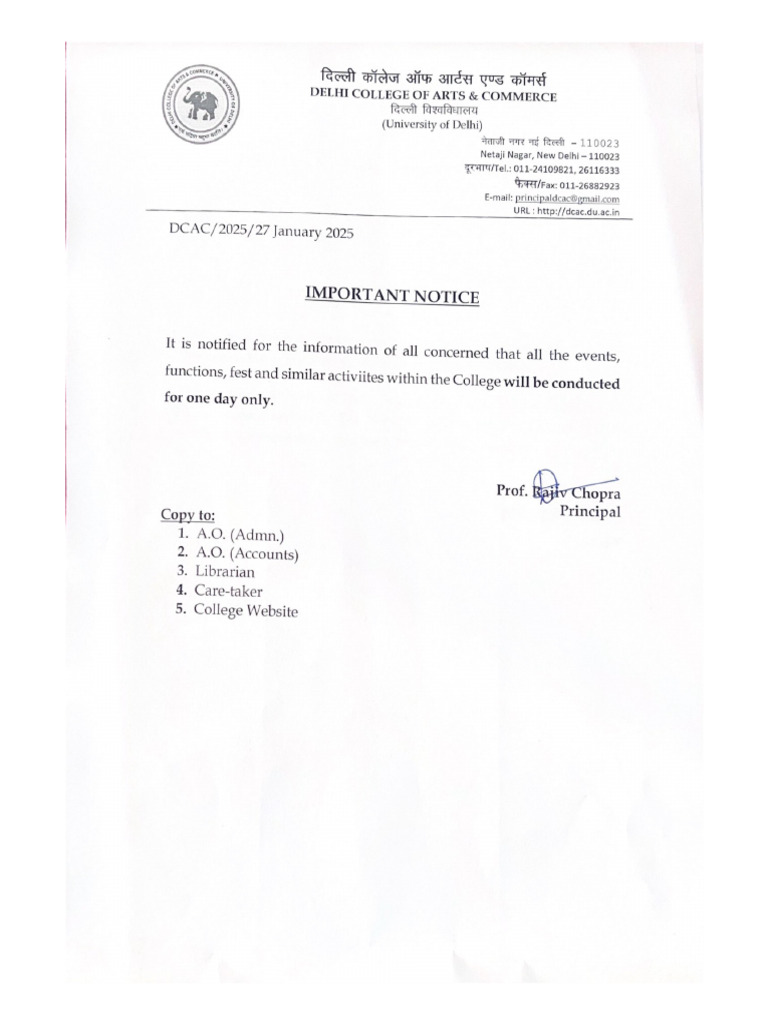 Important Notice Oneday | PDF