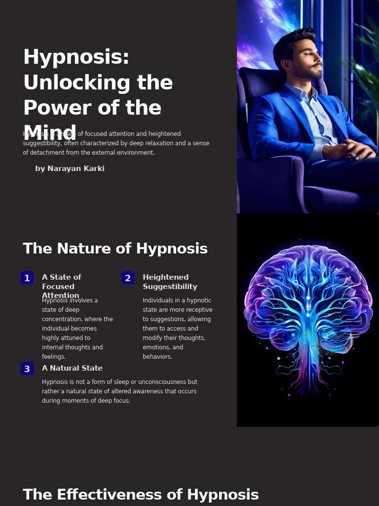 Hypnosis Unlocking The Power of The Mind | PDF | Hypnosis | Habits
