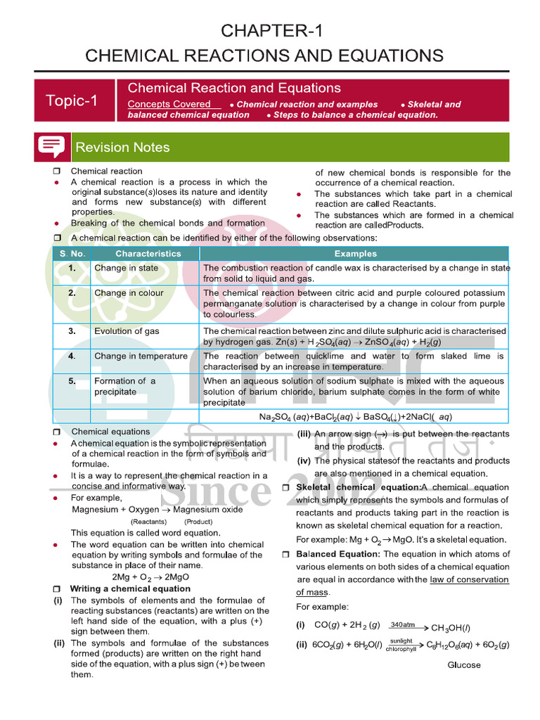 SRDS Science Ransho Revision Notes Class 10TH Cbse #Boards | PDF