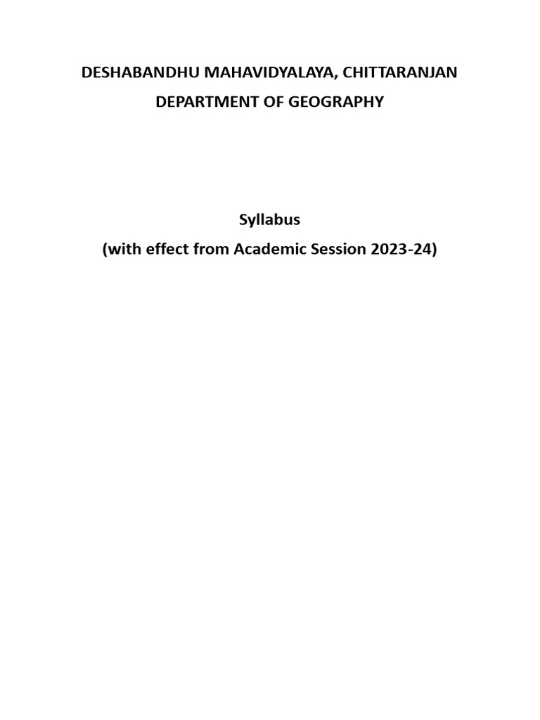 .Trashed 1751820026 Geography Syllabus All | PDF | Earth Sciences | Geomorphology