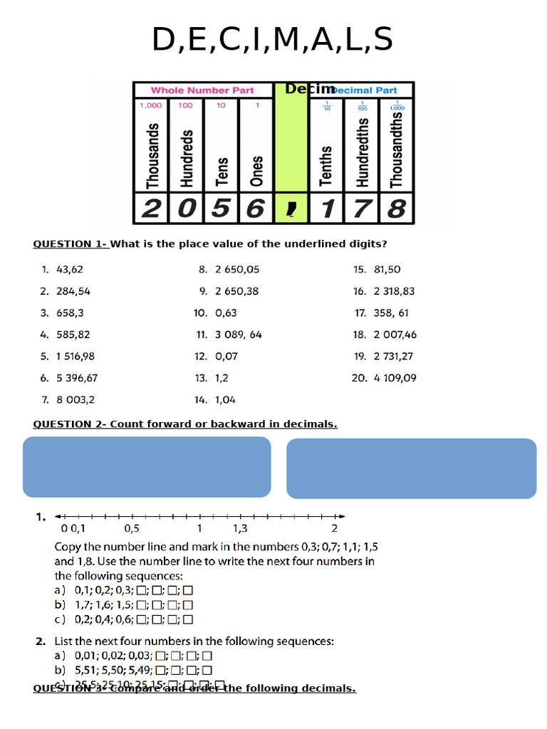 Understanding Decimal Concepts and Problems | PDF