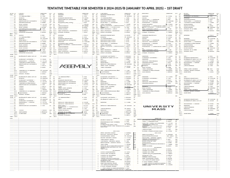 Tentative Teaching Timetable 2024-2025B Draft 1 - Word | PDF