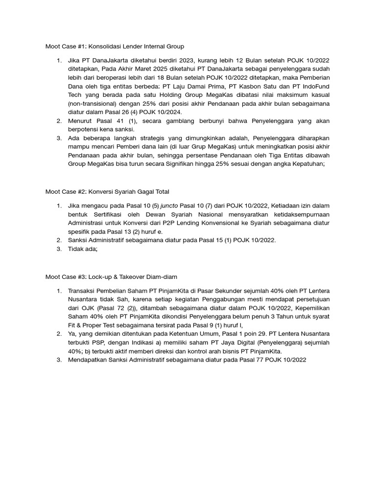 Answer - Moot Cases | PDF