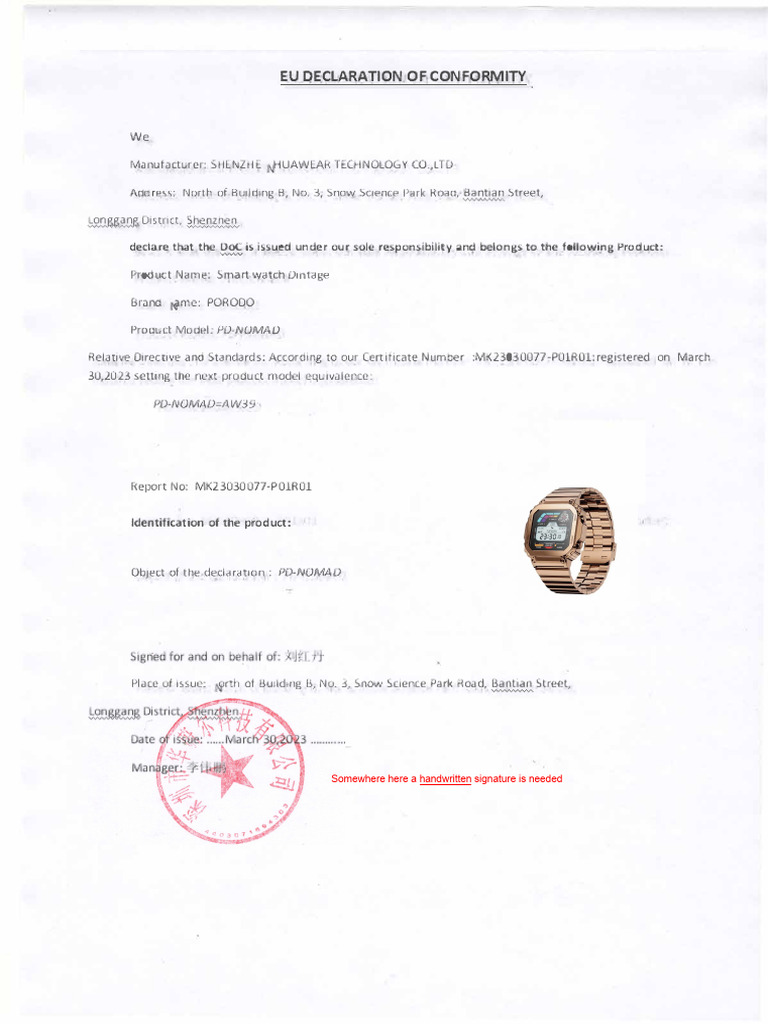 EU Declaration of Conformity-PD-NOMAD-BK Modified | PDF