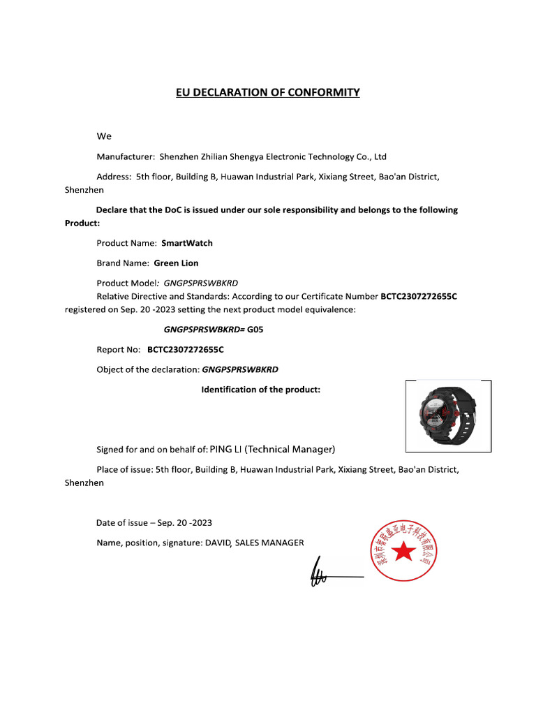 GPS PRO-EU Declaration of Conformity | PDF