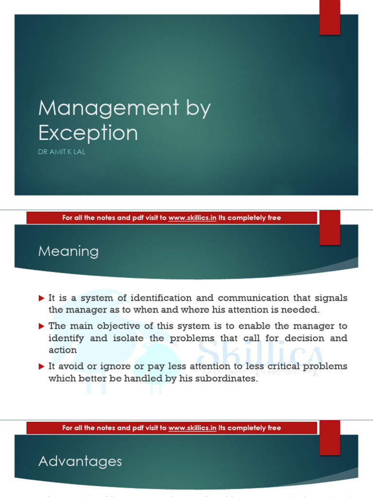 MBE - Management by Exception | PDF