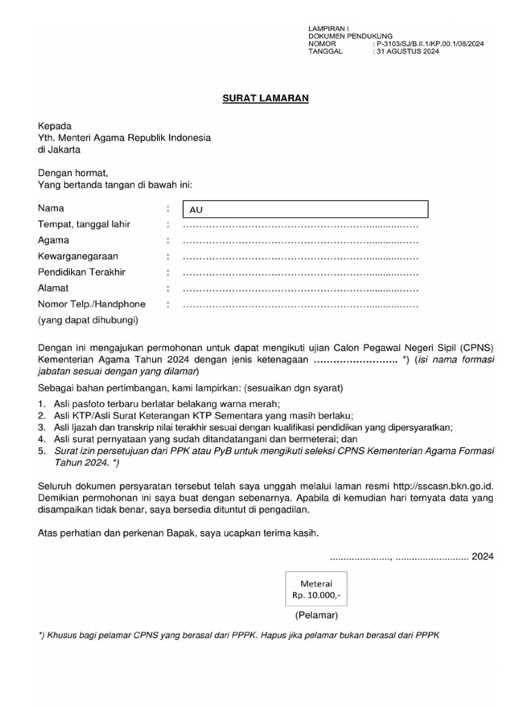 Lampiran 1 Surat Suratpdf | PDF