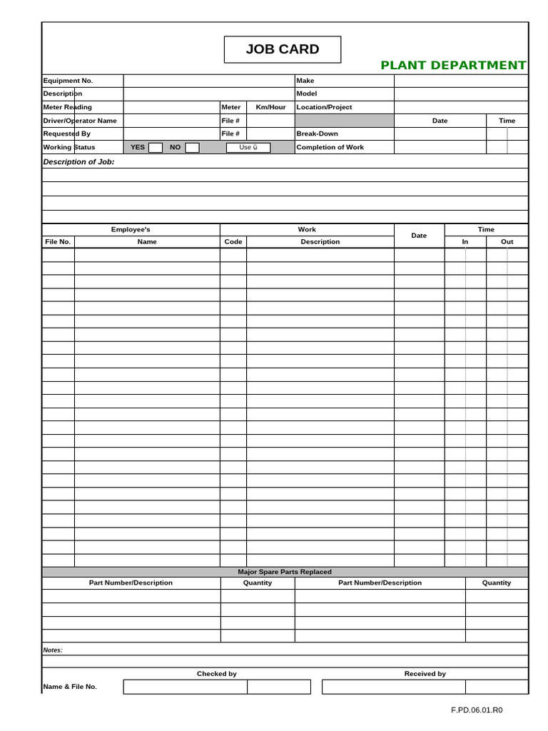 Job Card | PDF