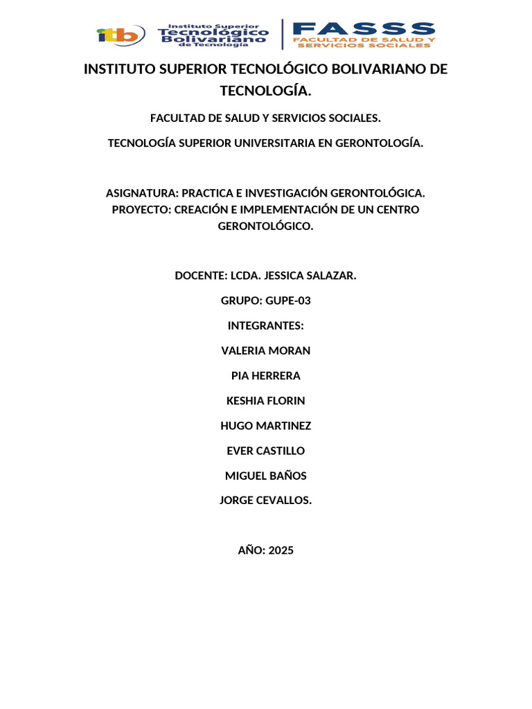 Proyecto de Practica e Investigación | PDF | Vejez | Trabajo Social