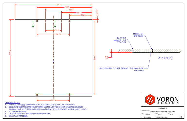 VORON 2.4 Build Plate 350mm | PDF